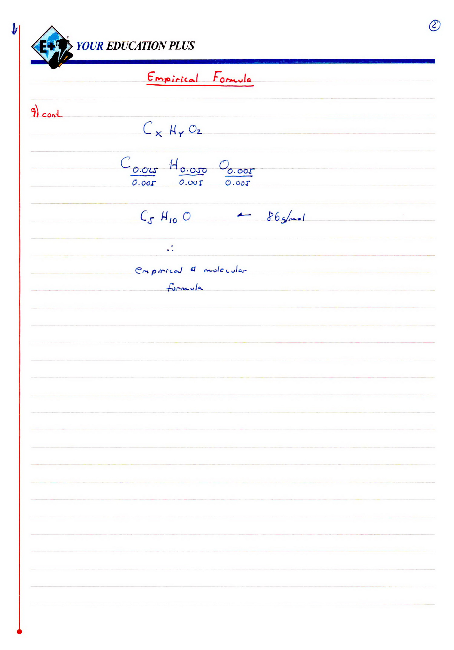 IB Chemistry SL & HL: 1.2 - Empirical & Molecular Formulas